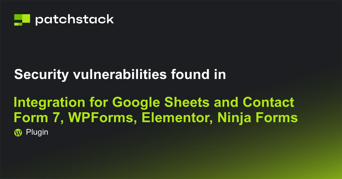 Integration for Google Sheets and Contact Form 7, WPForms, Elementor, Ninja Forms ...